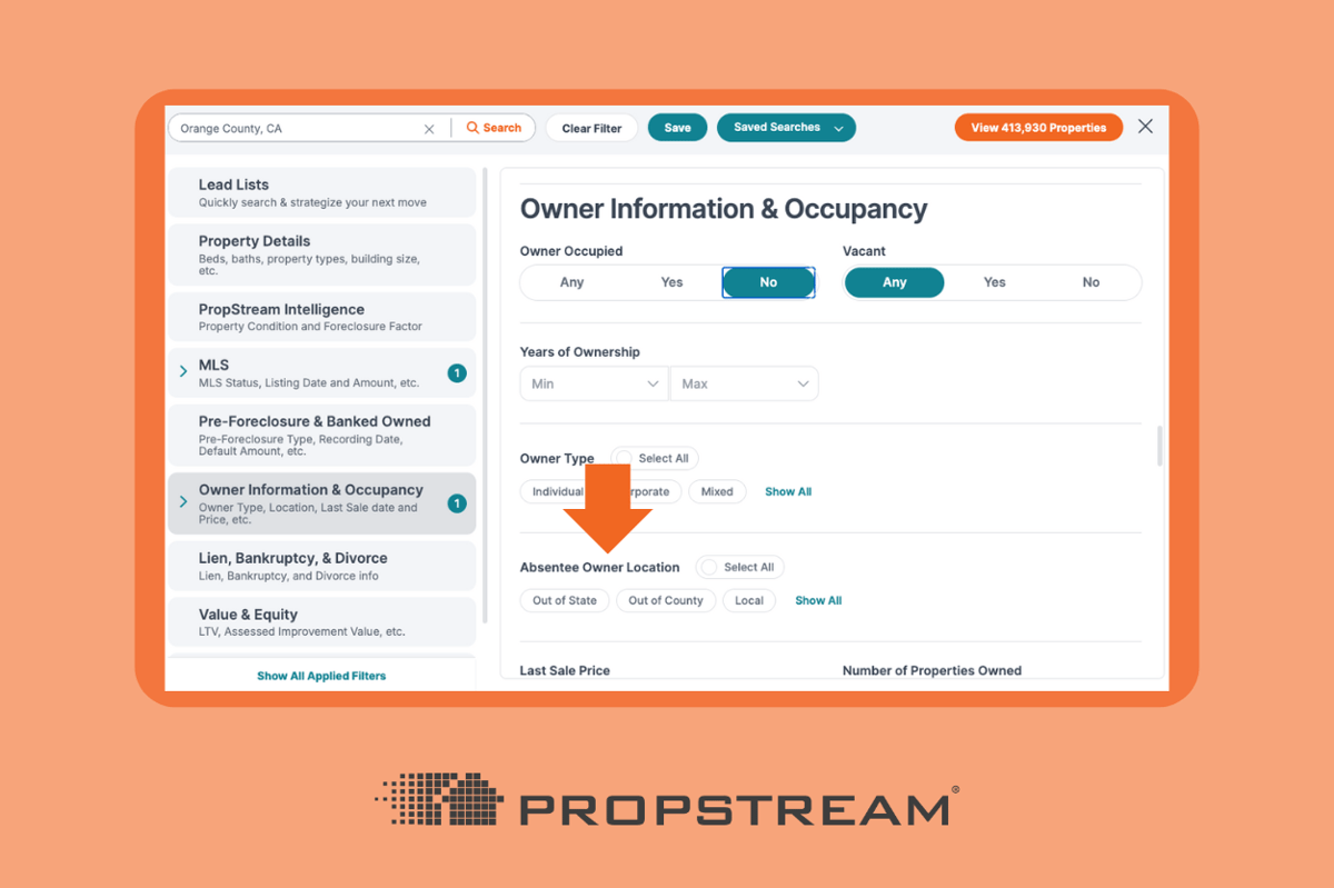 How To Find Absentee Owners with PropStream